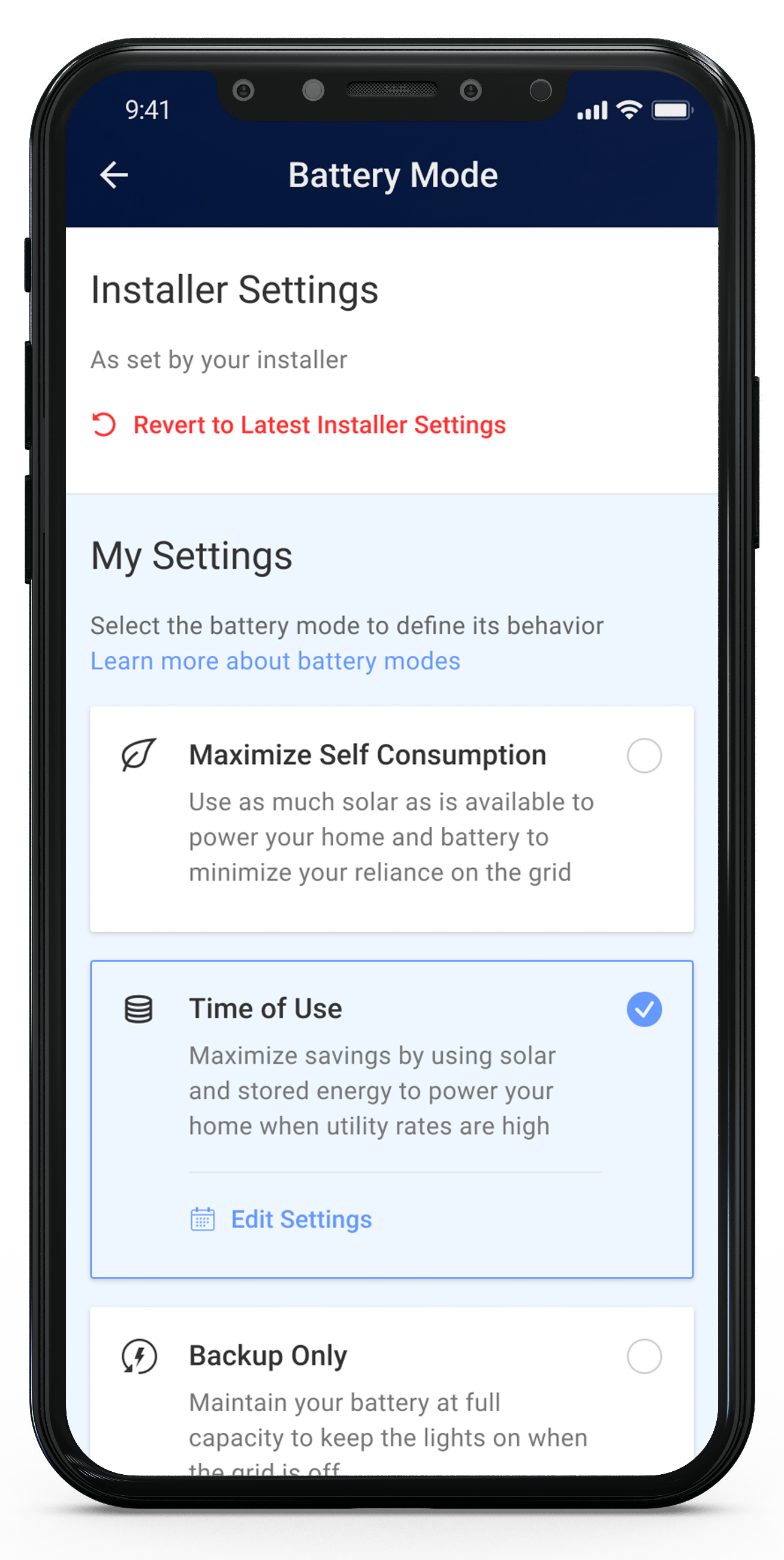 SolarEdge Batteries Time-of-use mode